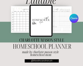 100% EDITABLE Ultimate Homeschool Planner Charlotte Mason Loop ...