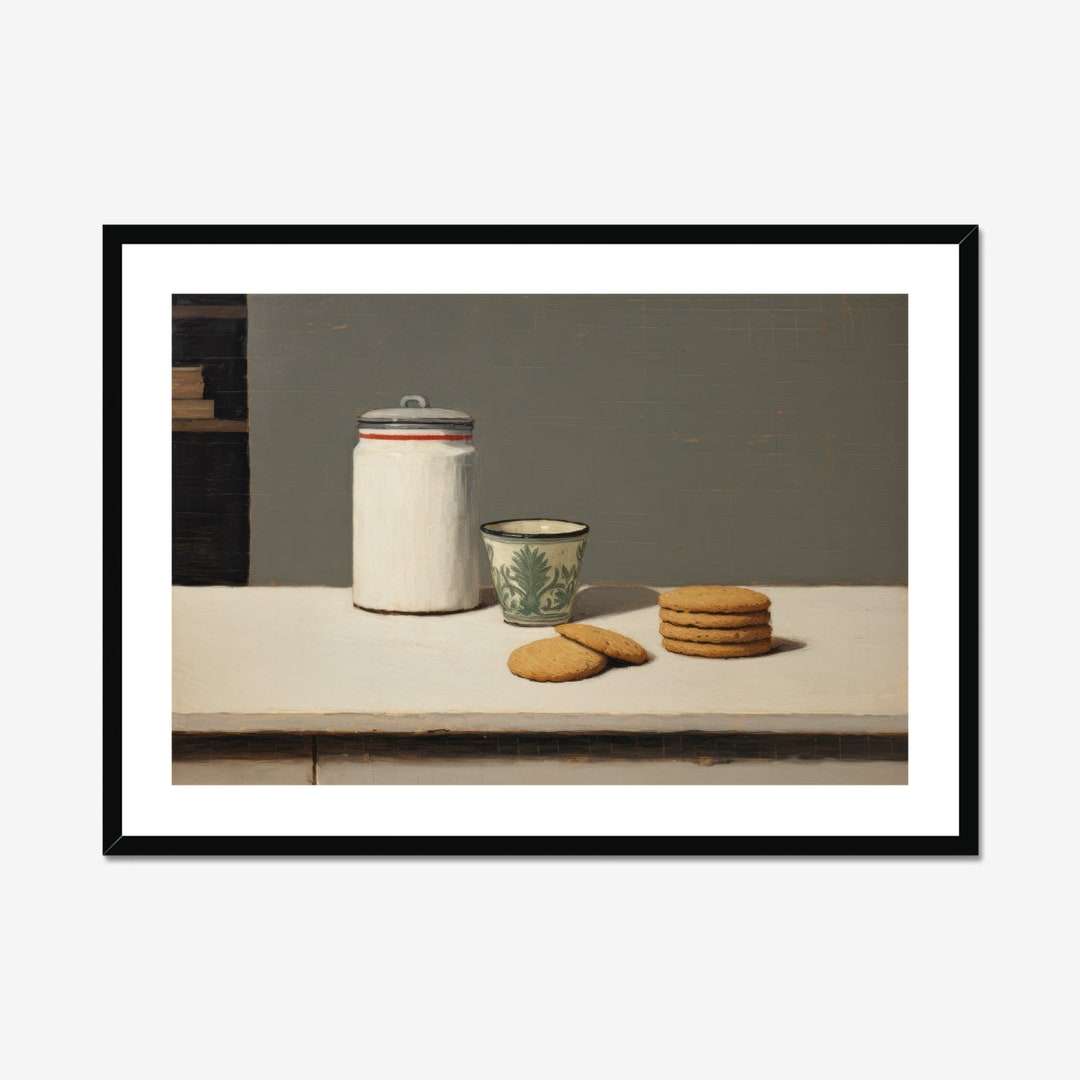 Biscuit Delights: an Minimalist Biscuits and Tin on a Kitchen Table ...