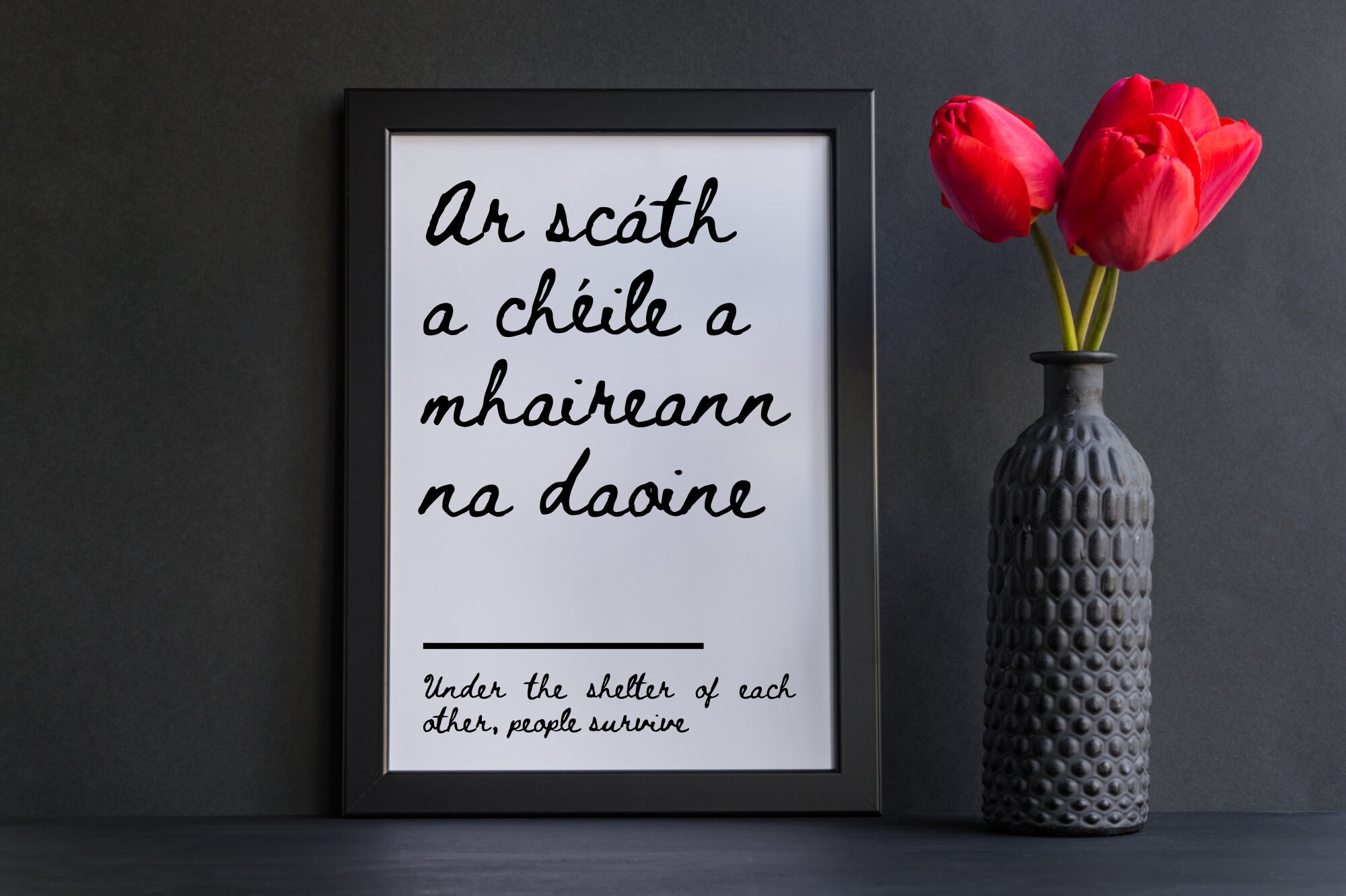 Irish Proverb Poster - Ar Scath A Cheile A Mhairean - Fine Art Print ...
