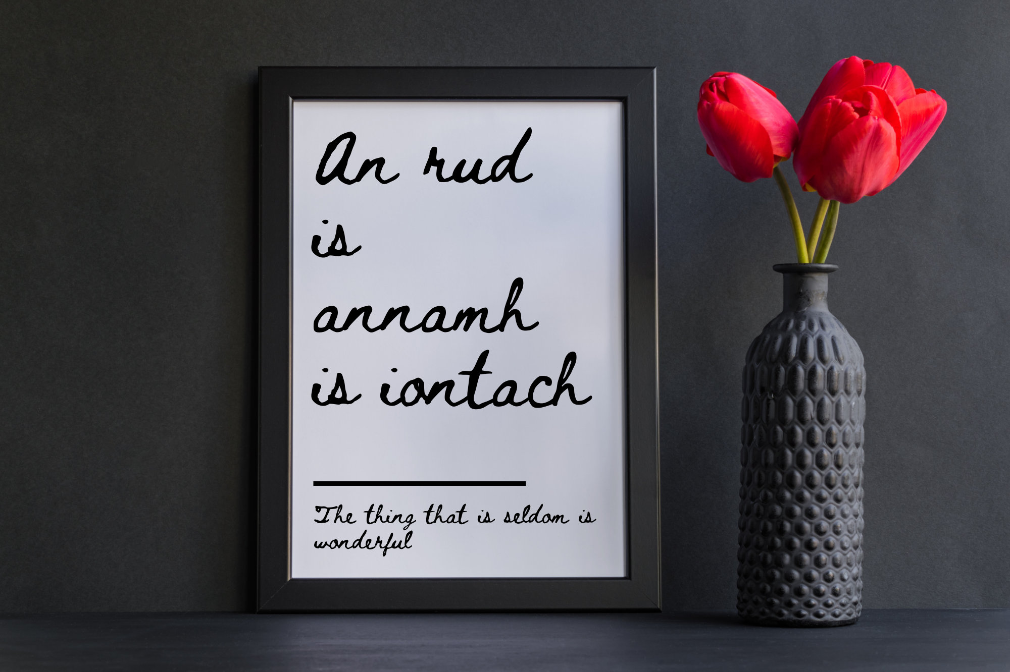 Irish Proverb Poster - an Rud is Annamh is Iontach - Fine Art Print ...