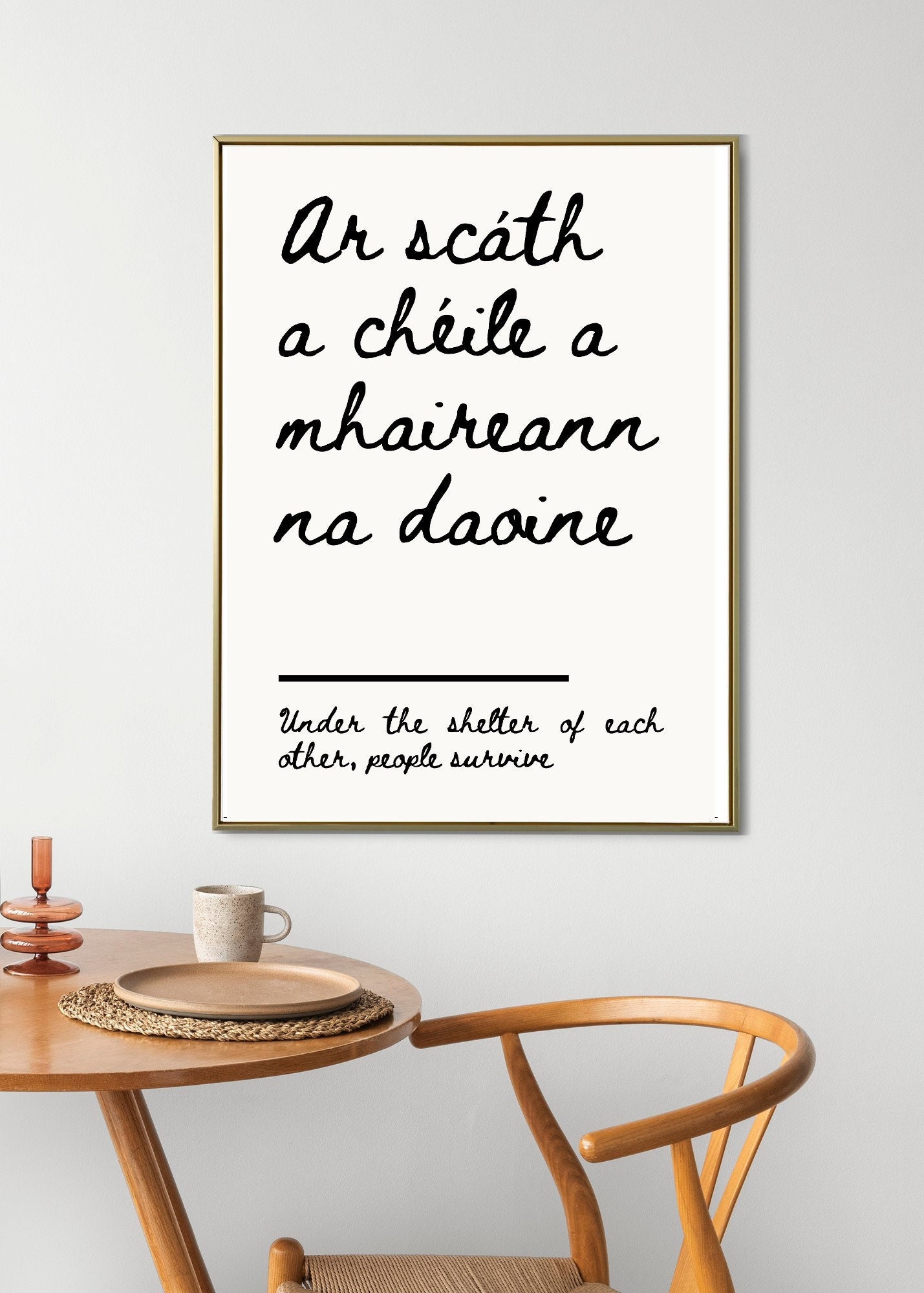 Irish Proverb Poster - Ar Scath A Cheile A Mhairean - Fine Art Print ...