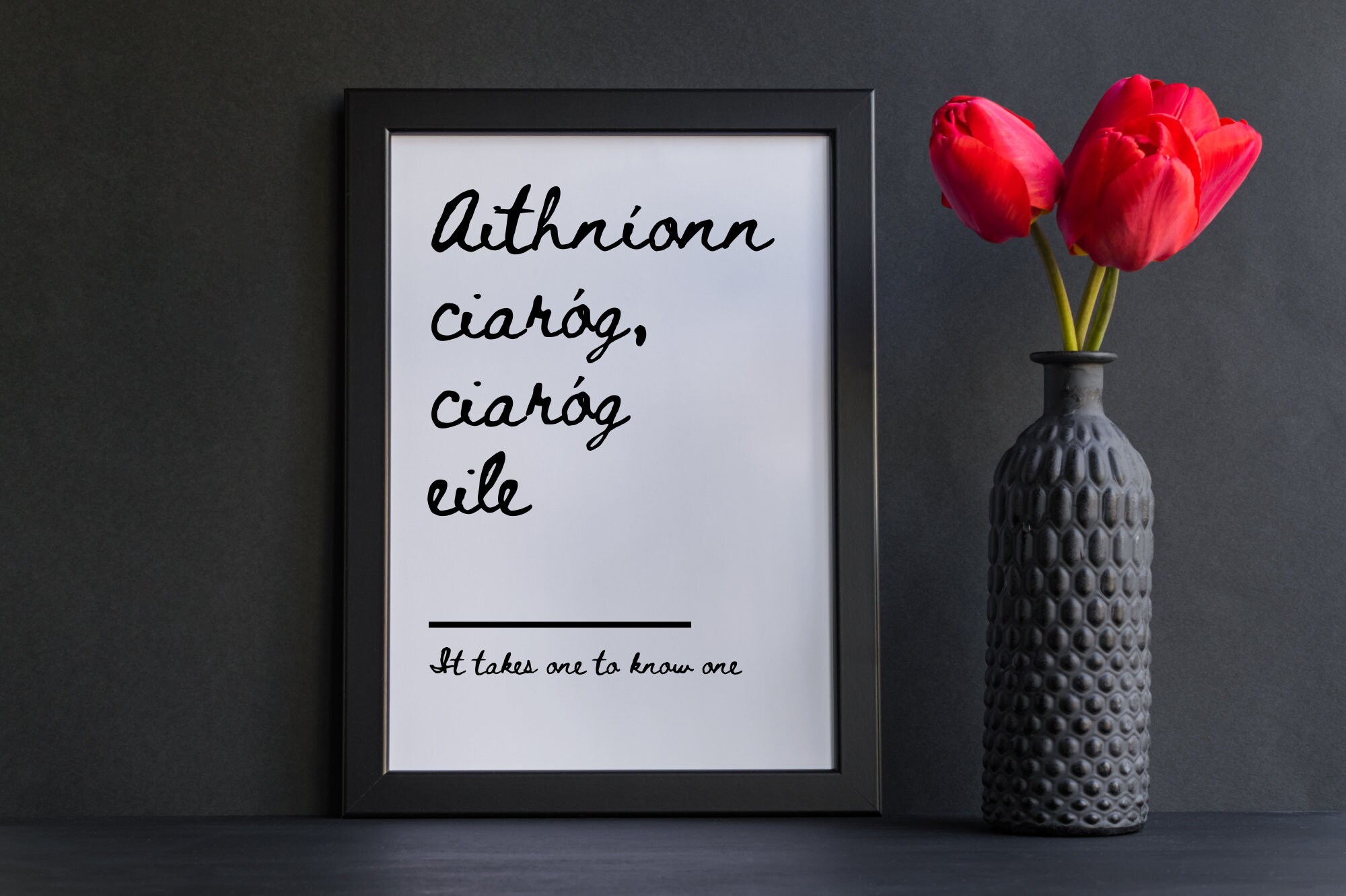 Irish Proverb Poster - Aithníonn Ciaróg Ciaróg Eile - Fine Art Print ...