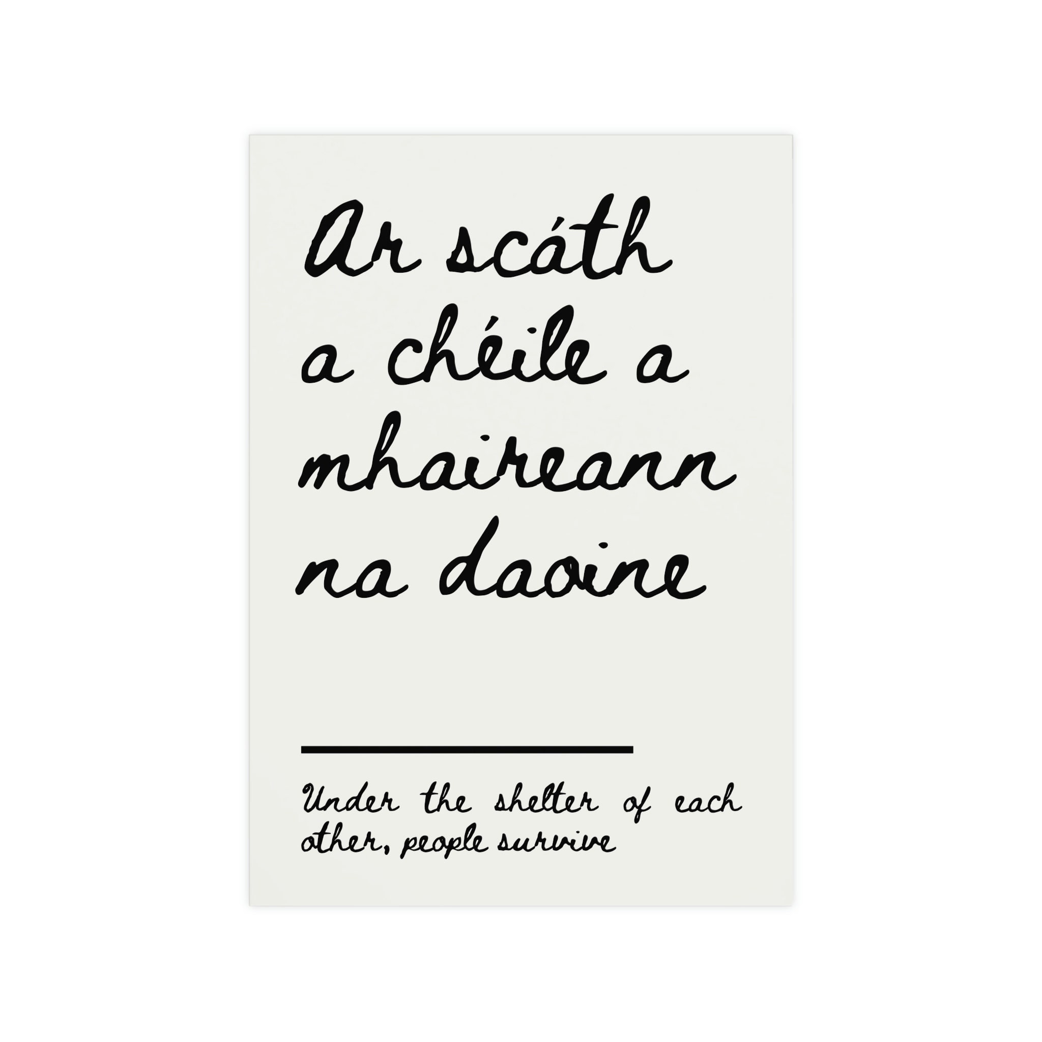 Irish Proverb Poster - Ar Scath A Cheile A Mhairean - Fine Art Print ...