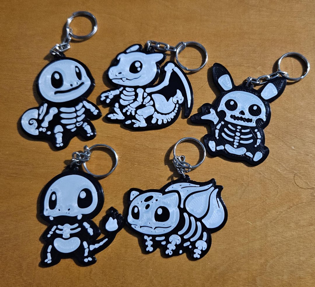 Pack of Pokemon Skeleton Keychains - Etsy