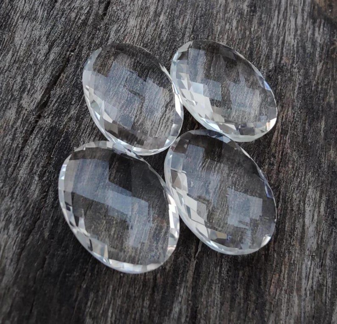 Oval Crystal Quartz Lot, 7x9mm Checker Cut Gemstone - Etsy UK