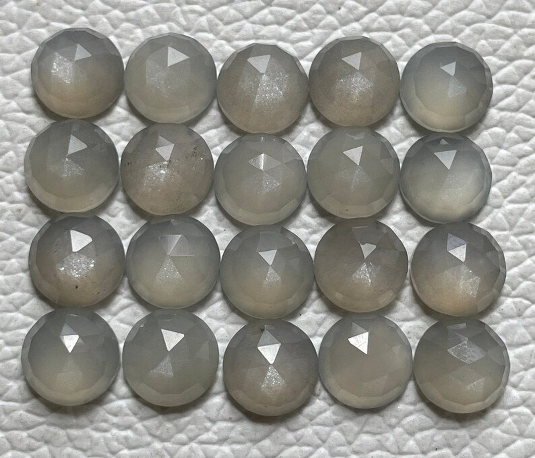 6MM Grey Moonstone Round Rose Cut, Calibrated Grey Moonstone Loose ...