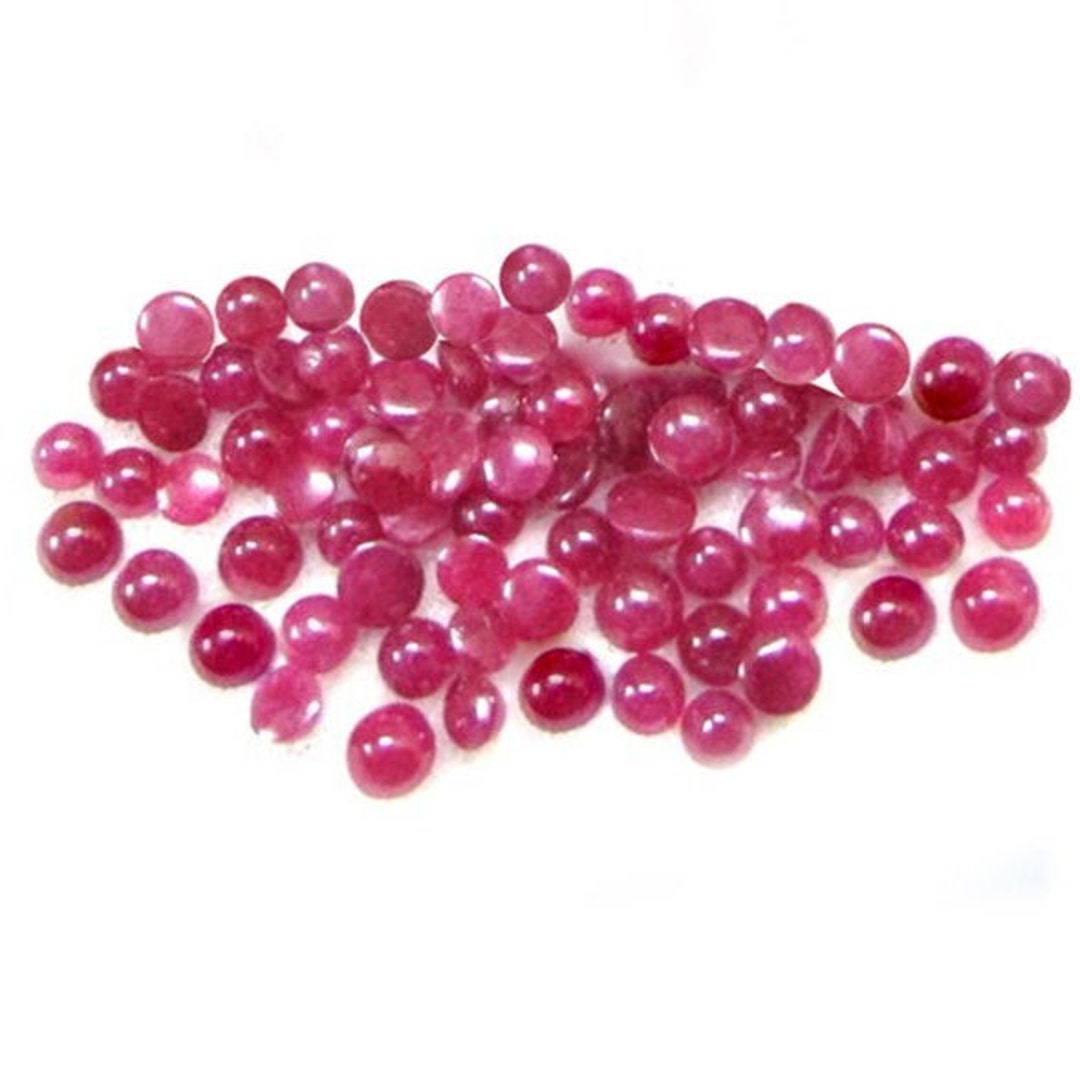 4MM Natural Red Ruby Gemstone Round Ruby Cabochon Calibrated - Etsy