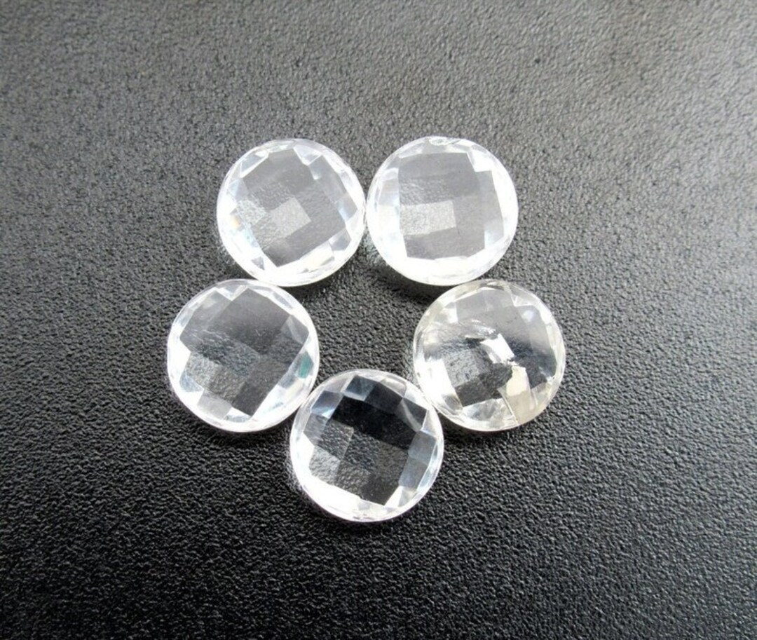 Natural Crystal Quartz Checker Cut10mm Round Gemstone Cut - Etsy UK