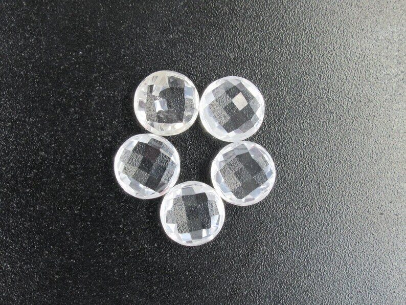 Natural Crystal Quartz Checker Cut10mm Round Gemstone Cut - Etsy UK