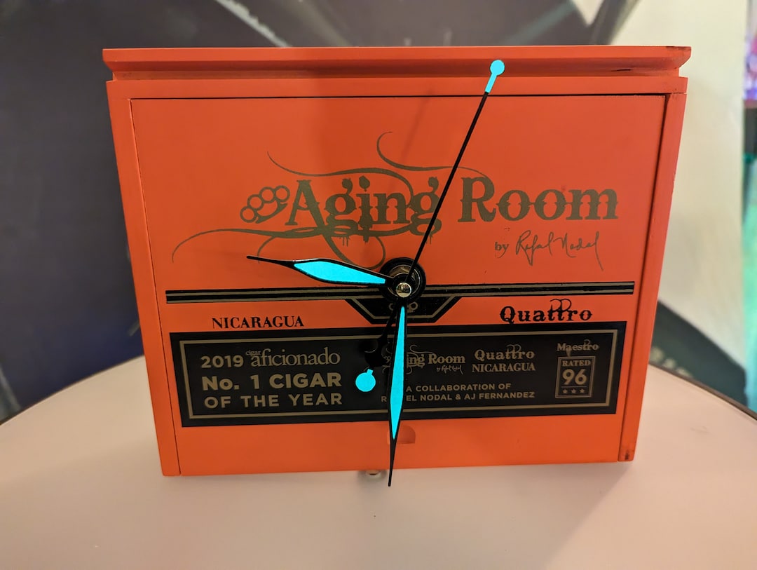 Cigar Box Clock Glow in the Dark Aging Room Cigars - Etsy