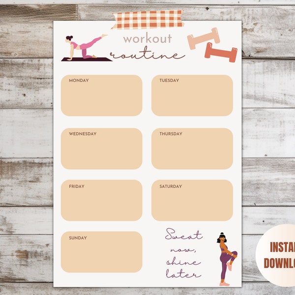 Printable Workout - Etsy