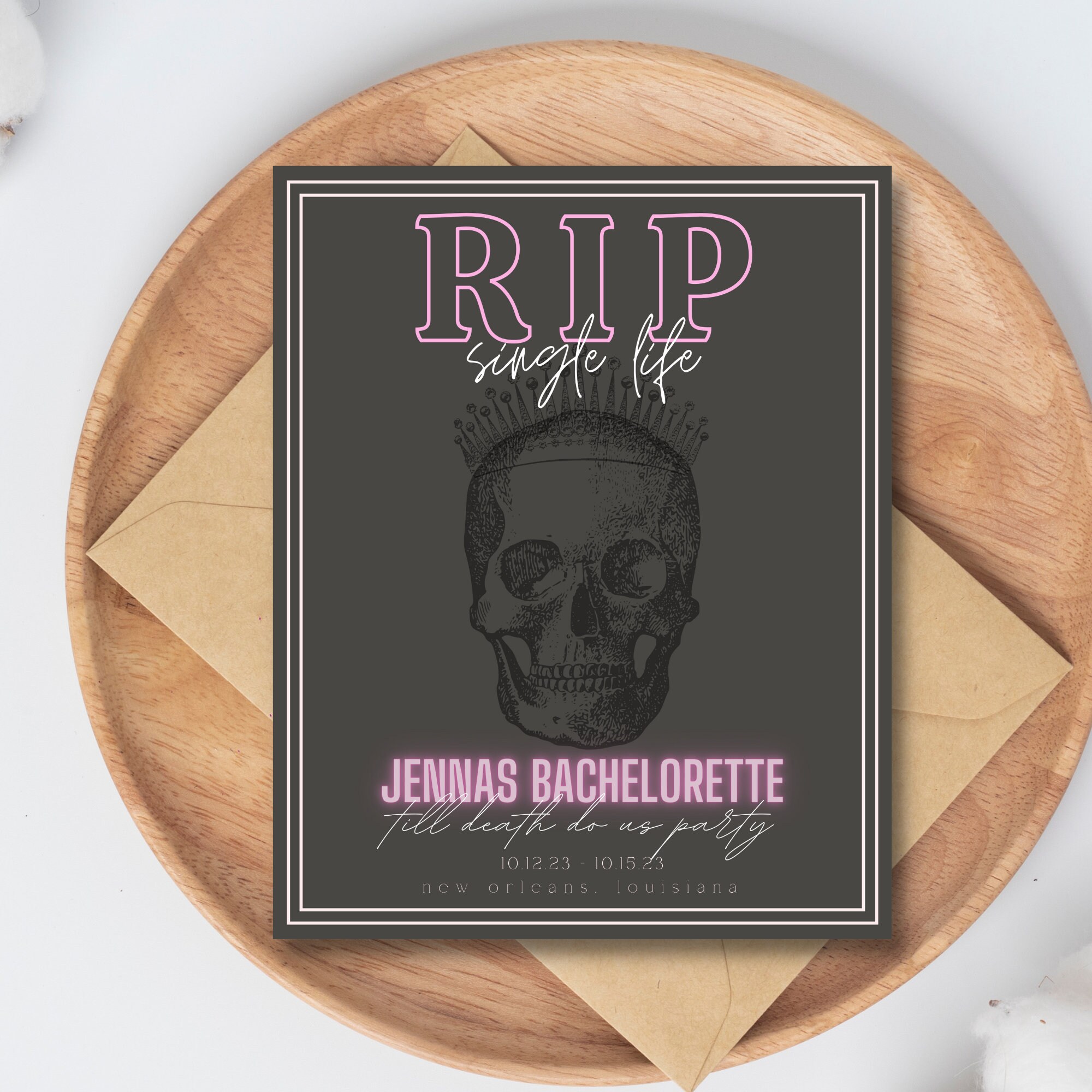 Bride or Die Bachelorette Itinerary & Invite Combo Till Death Do Us ...