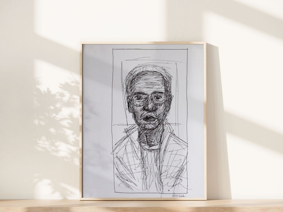 Scribble Portrait Art Print - Etsy
