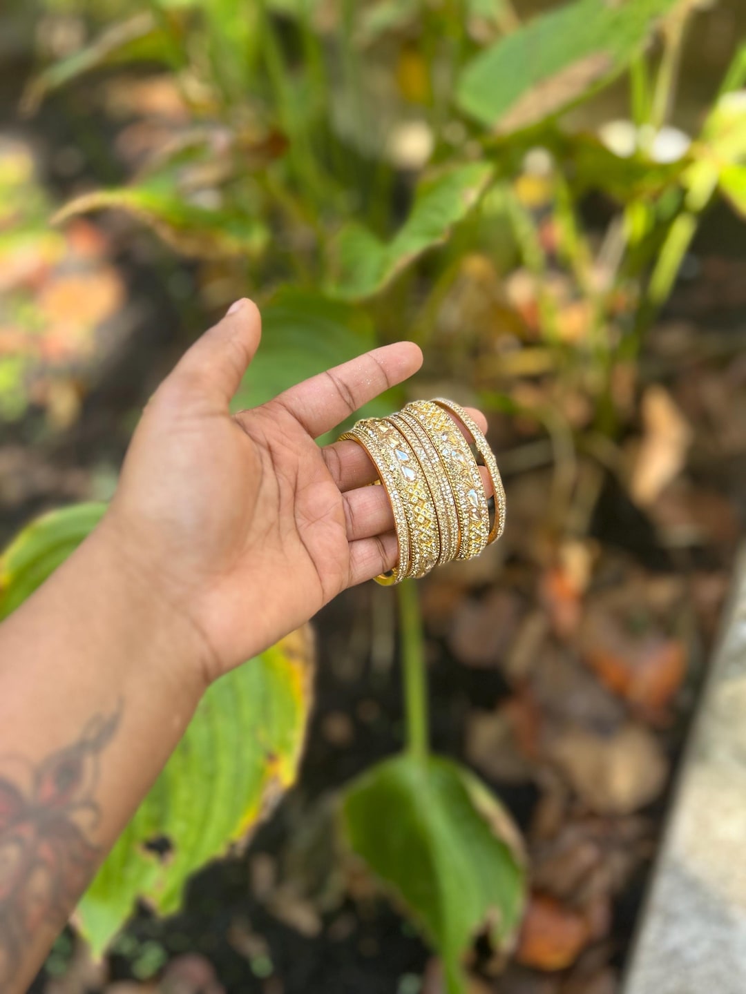 Golden Hour Bangle Stack | Luxury Gold Rhinestone Bangles - Etsy