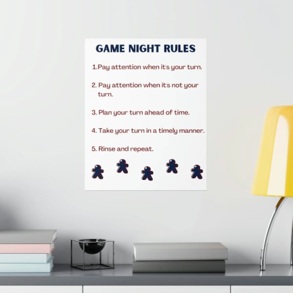 Game Night Rules Poster - Etsy
