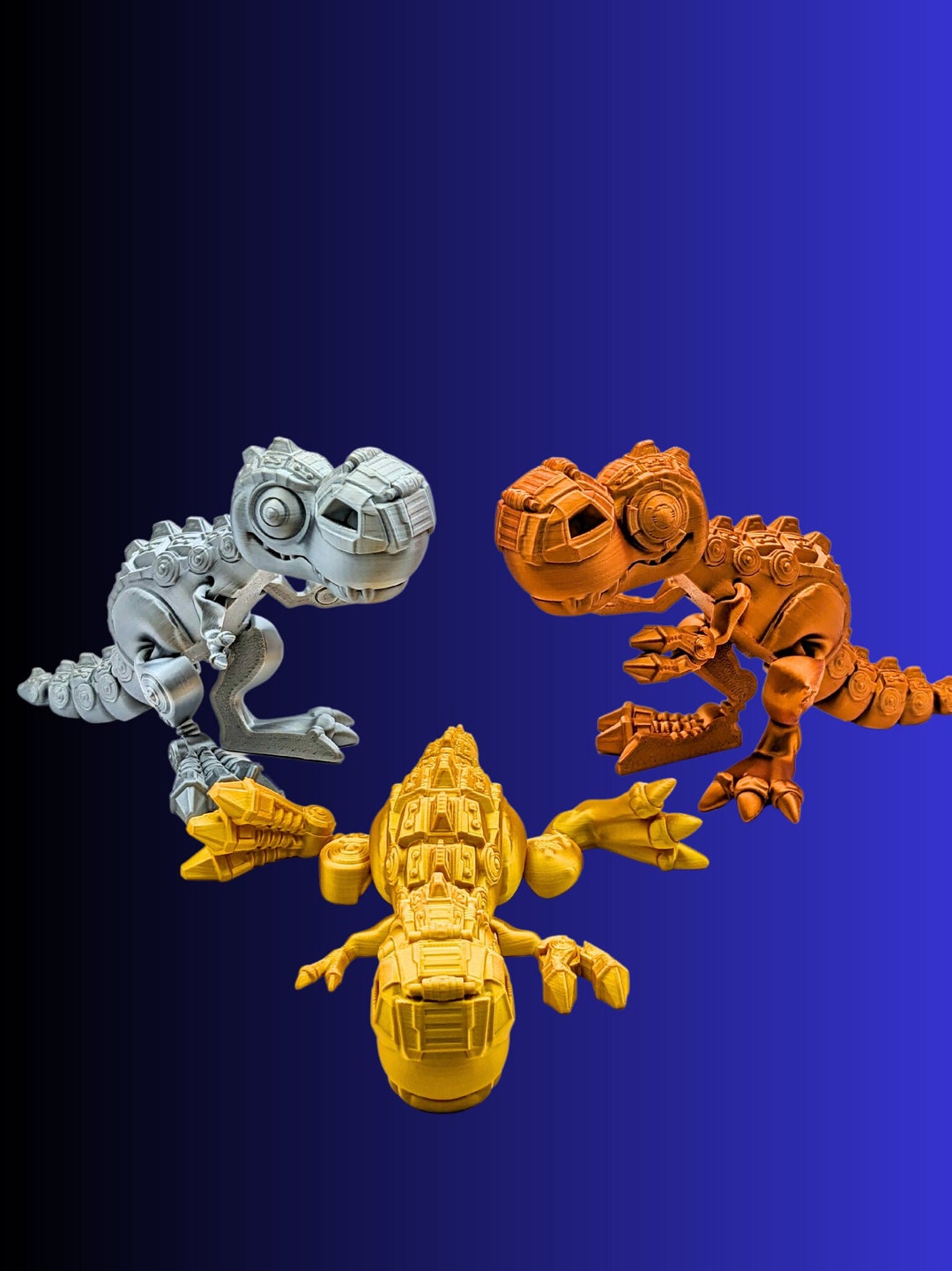 Flexifactory Cyborg Tyrannosaurus Rex Toy L Flexible Fidget Toy L Desk ...