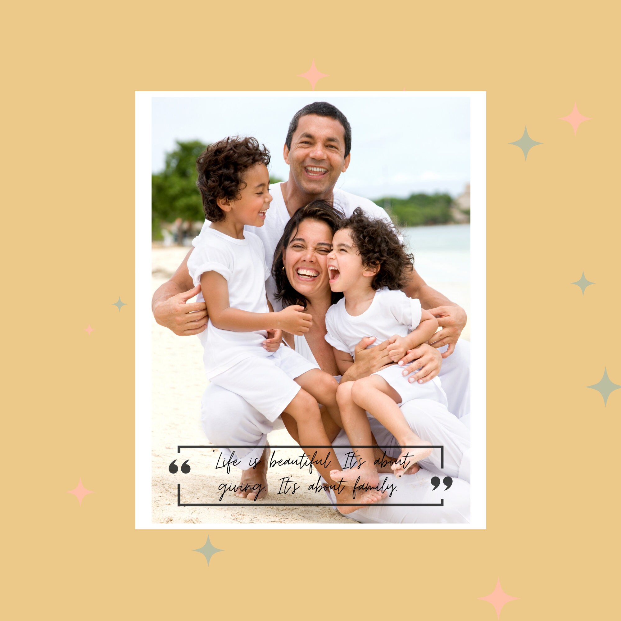 Custom Family Photo W/ Family is Beautiful Quote Template 8 X 10 Photo ...