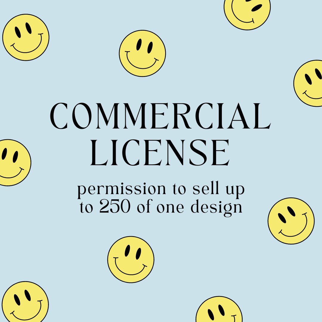 Design Commercial License: Sell up to 250 Units (digital Download) - Etsy