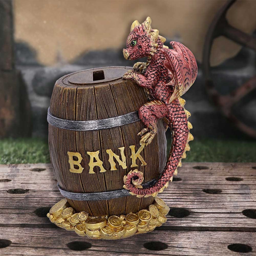 Sneaky Red Dragon Money Box Figurine Bank - Etsy