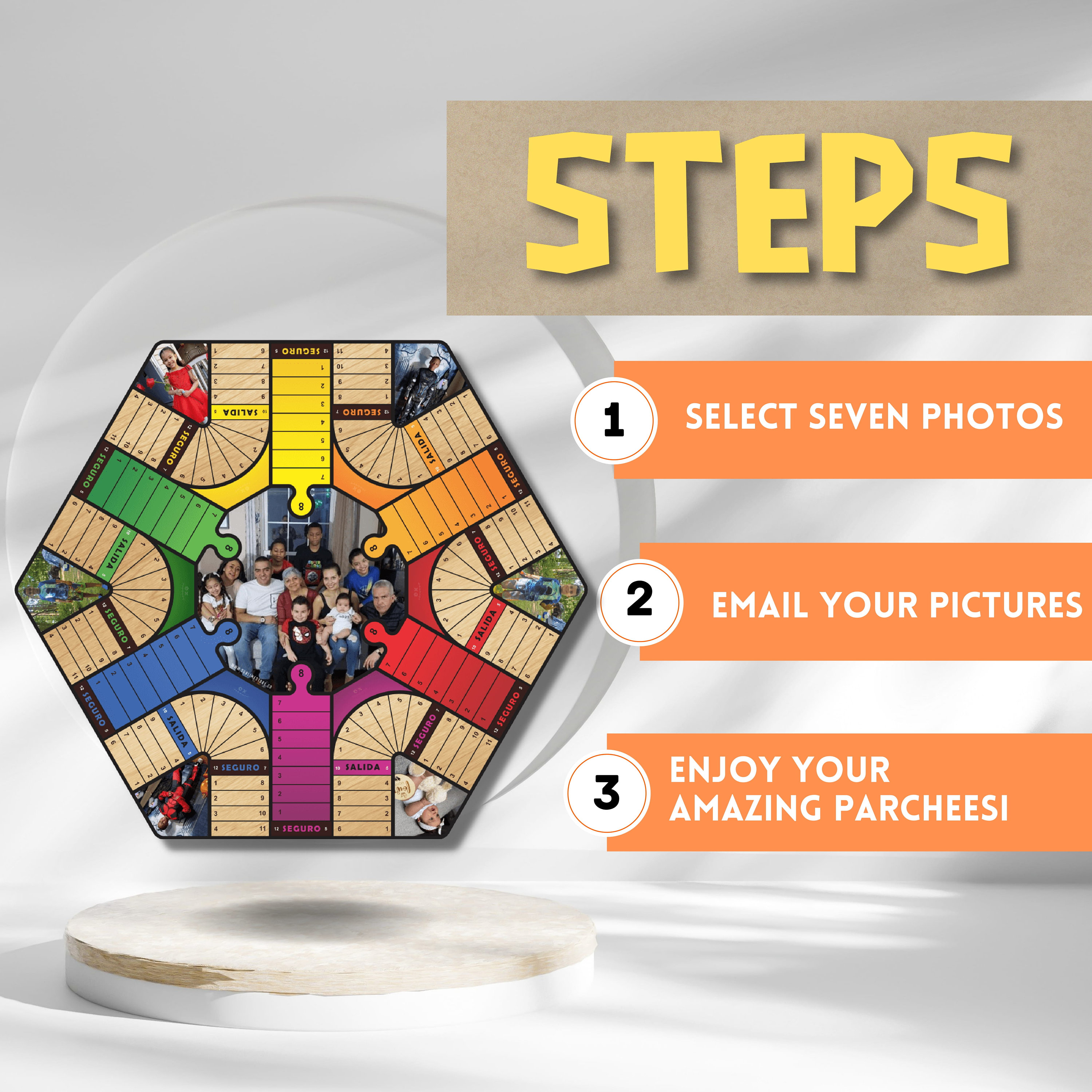 Parcheesi Family Board Game 6 Player, Custom Photo, Parques Strategy ...