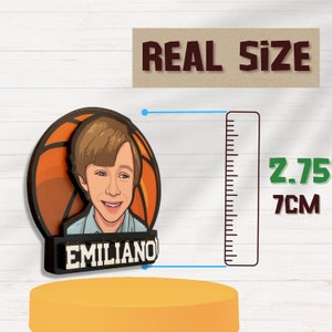 Basketball Magnet With Photo, Name, Custom Kids Refrigerator Magnet ...