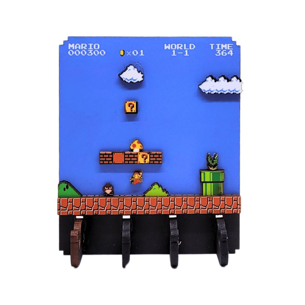 Super Mario Key Holder - Retro Video Game Wall Organizer - 3D Laser Cut ...