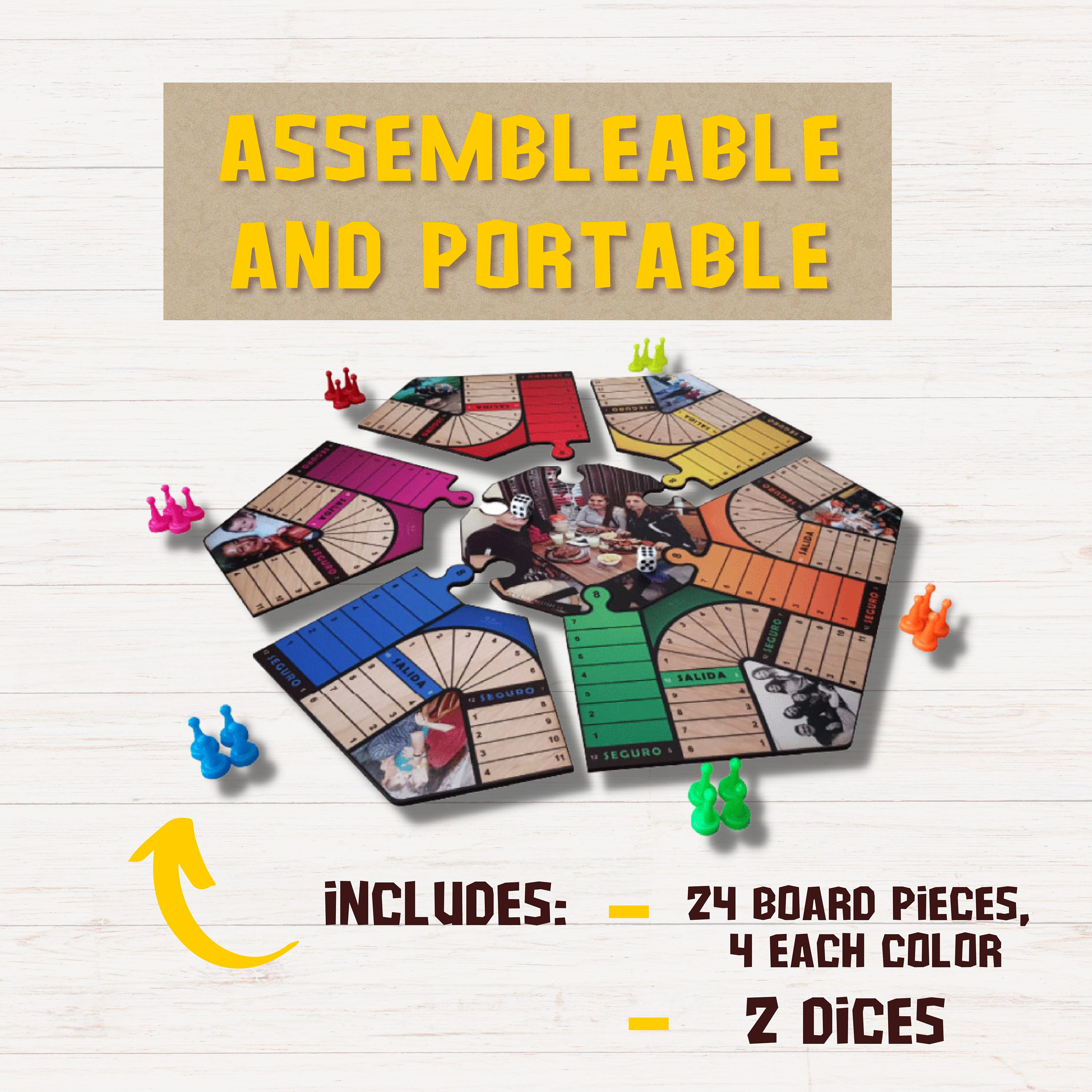 Parcheesi Family Board Game 6 Player, Custom Photo, Parques Strategy ...