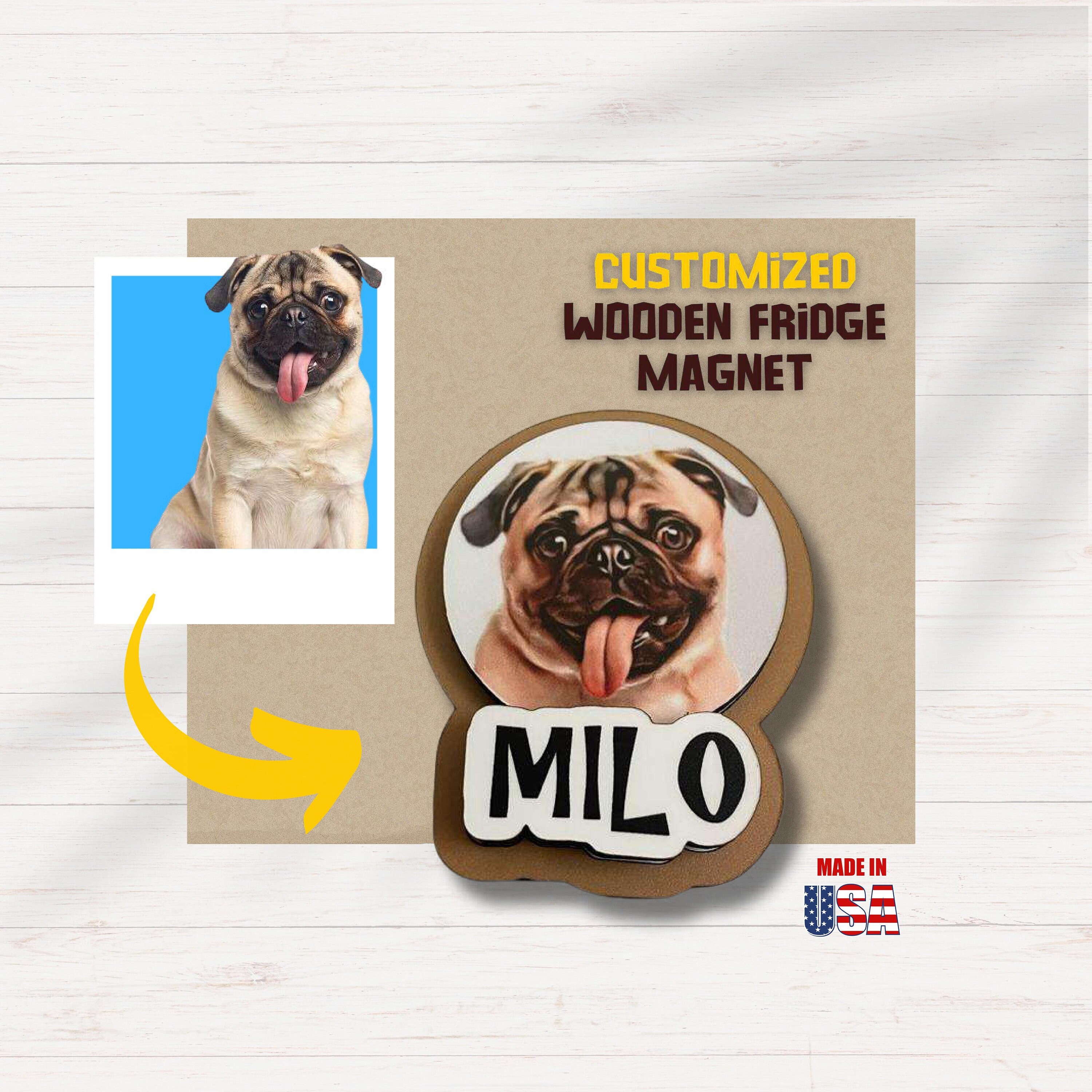 Dog Portrait Magnets, Custom Pet Magnets for Dogs, Photo Magnet for ...