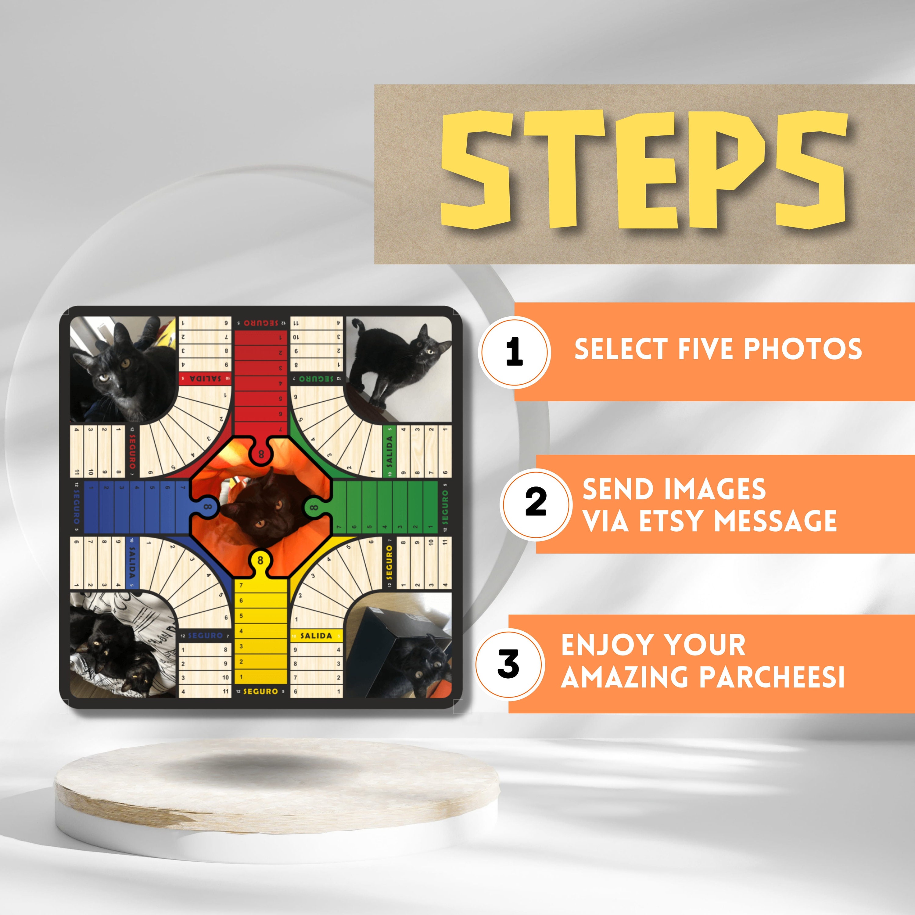 Parcheesi Board Game for Adults, Kids, 4 Player, Custom Photo, Parques ...