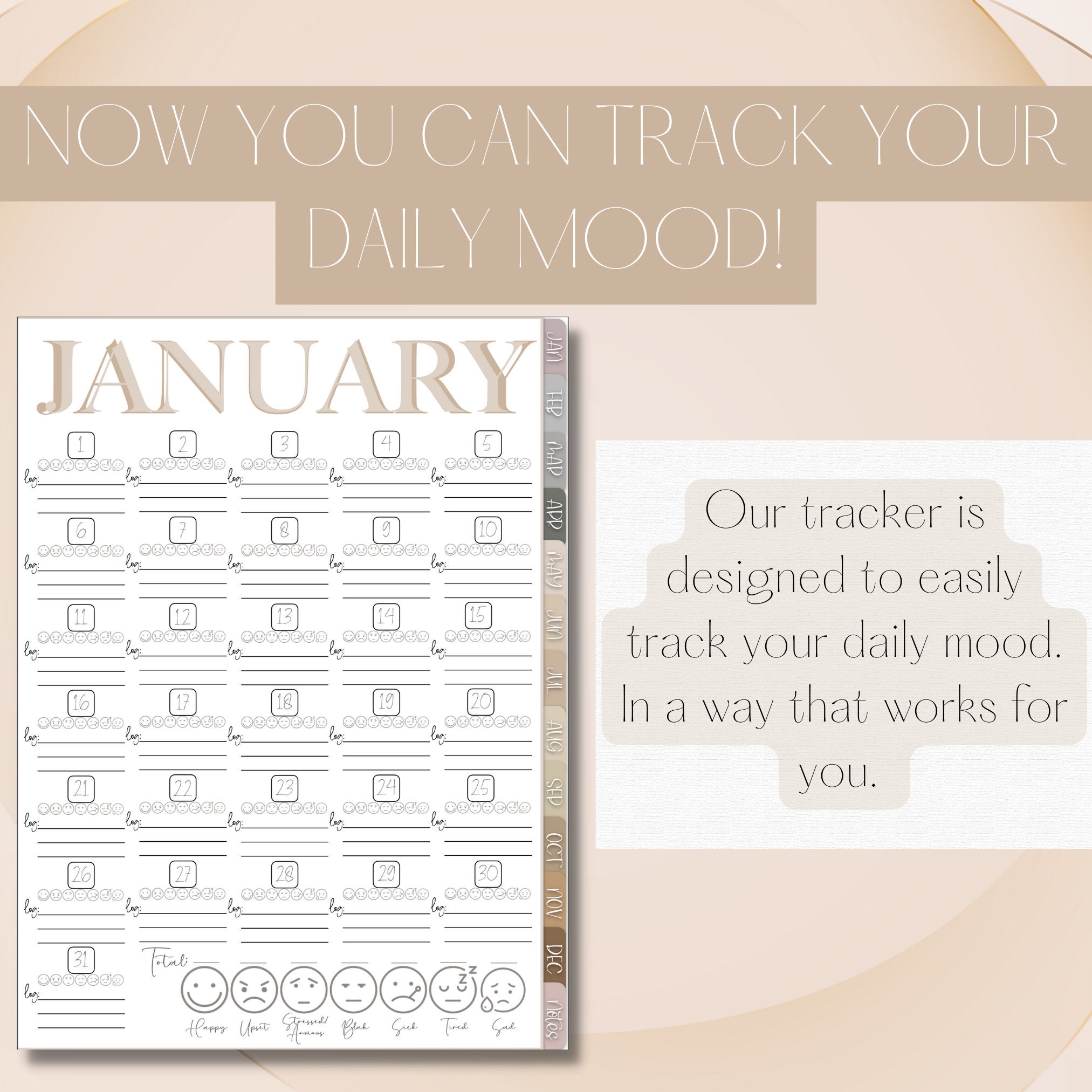 Daily Mood Tracker, Goodnotes, Notability, Digital Products, Goodnotes ...