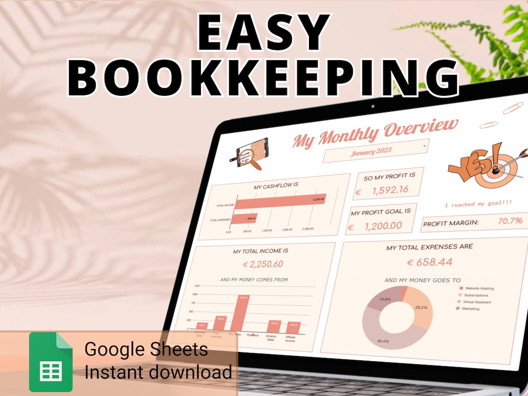 Google Sheets Bookkeeping Template | Easy Bookkeeping Small Business ...