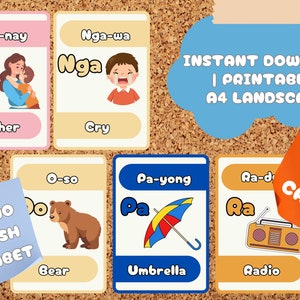 Abakada Flashcards, Filipino Alphabet Flashcards, Filipino Learning ...