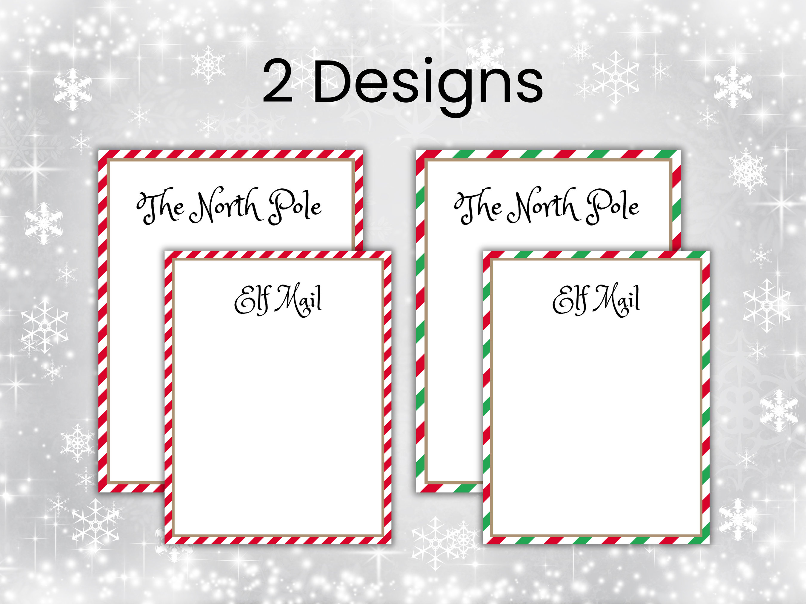 Blank North Pole Mail, Blank Elf Mail, Santa Stationery, Printable ...