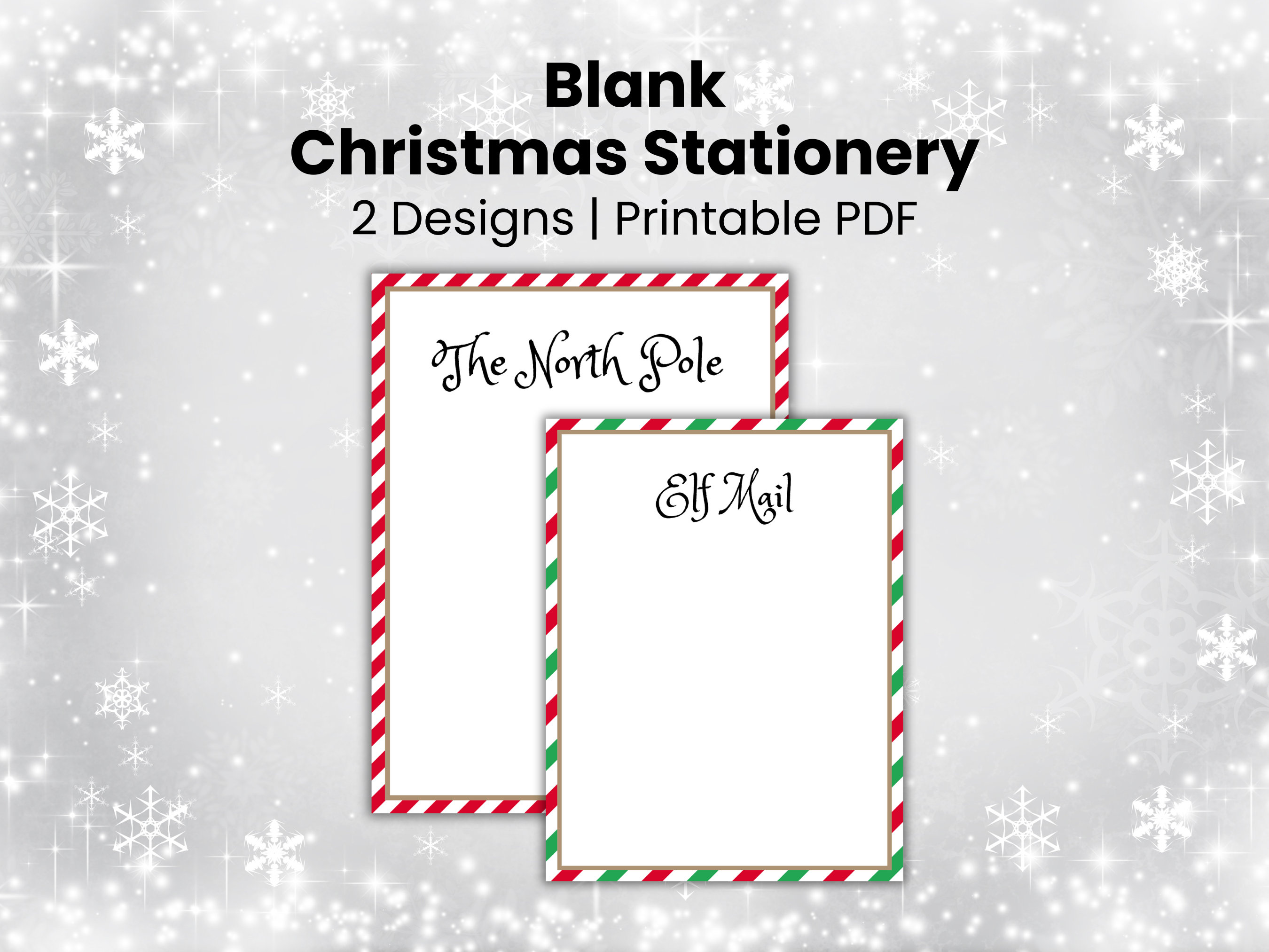 Blank North Pole Mail, Blank Elf Note, Christmas Stationery Paper ...