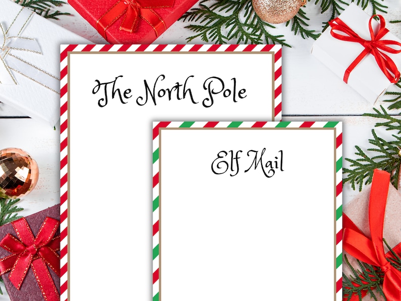Blank North Pole Mail, Blank Elf Mail, Santa Stationery, Printable ...