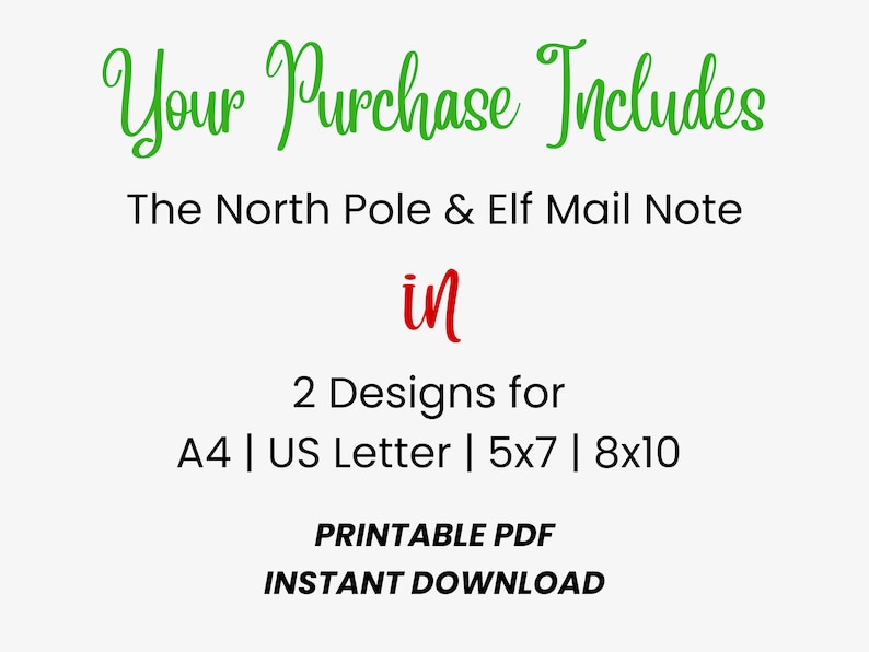 Blank North Pole Mail, Blank Elf Mail, Santa Stationery, Printable ...