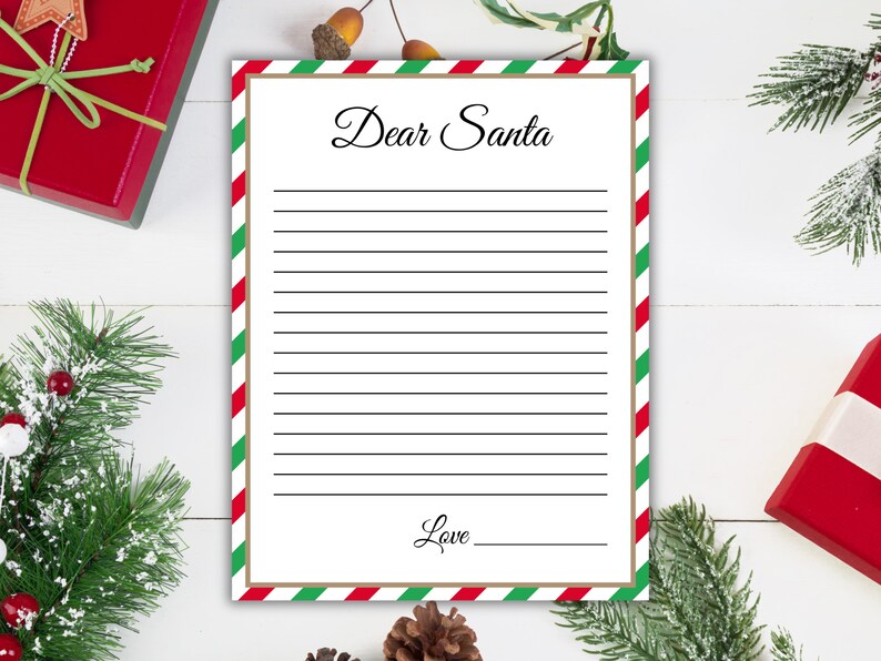 Letter to Santa, Kids Letter to Santa, Printable Letter to Santa, Kids ...