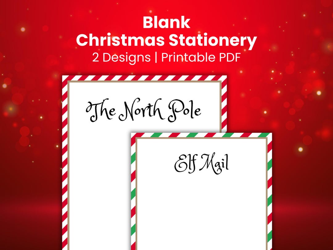 Blank North Pole Mail, Blank Elf Mail, Santa Stationery, Printable ...