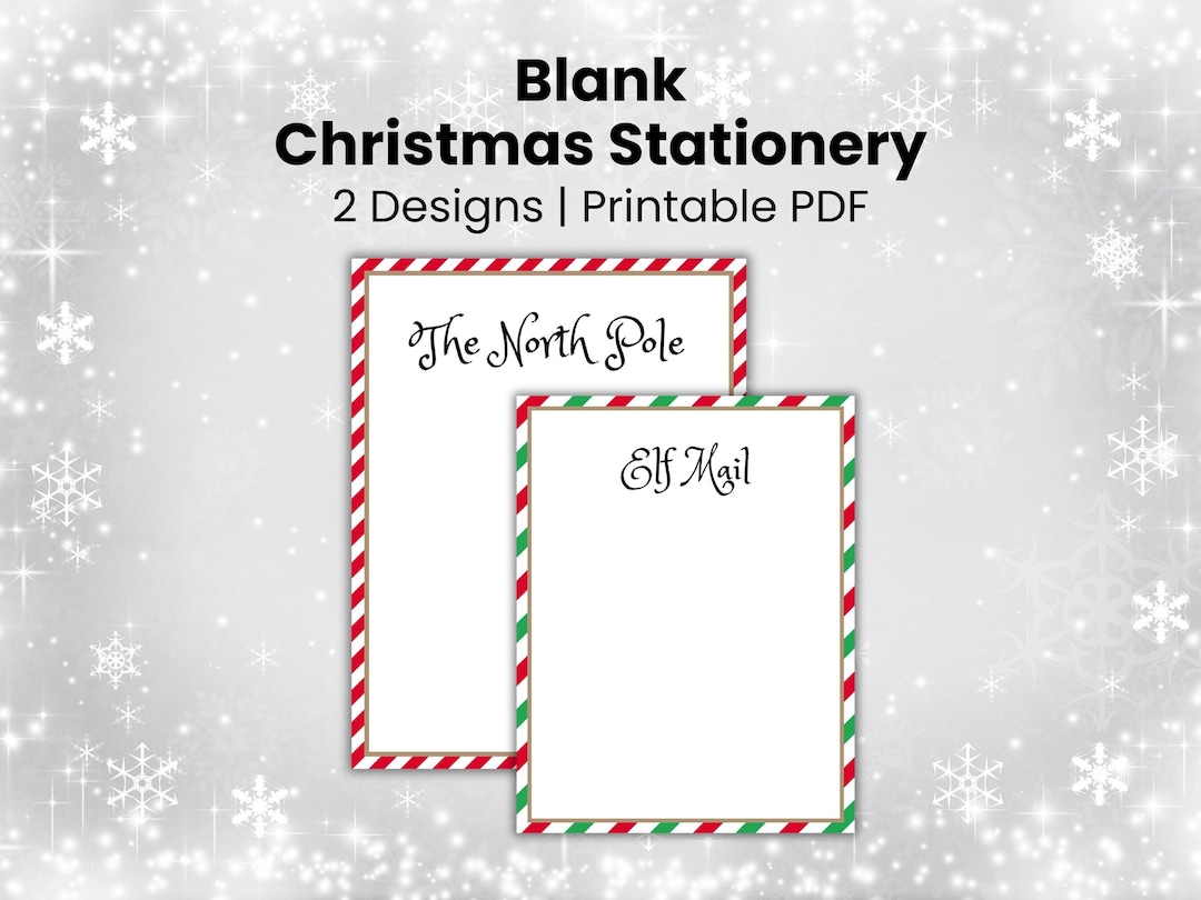 Blank North Pole Mail Blank Elf Note Blank Stationery Paper Printable ...