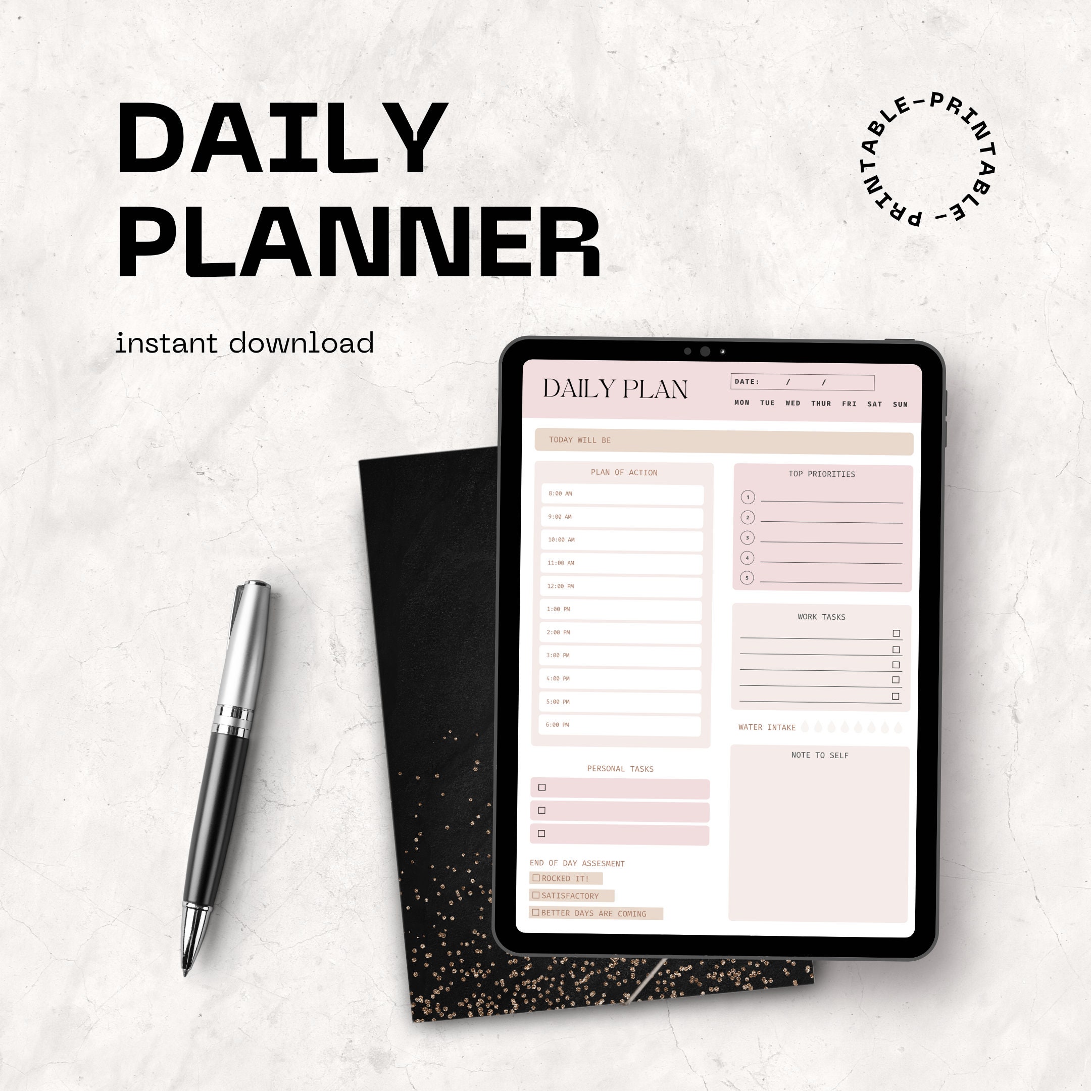 Daily Schedule Planner, Daily Schedule Template, Daily Plan, Plan of ...