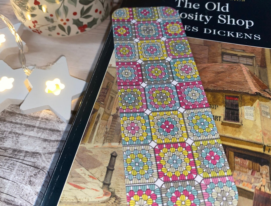 Granny Square Bookmark Illustrated Book Mark Colourful Crochet - Etsy