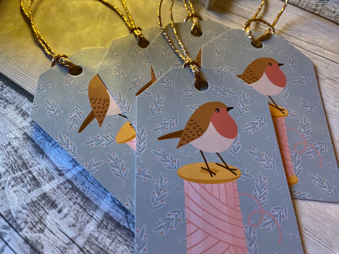 Robin Bobbin Gift Tags Rustic Winter Woodland Festive Bird - Etsy