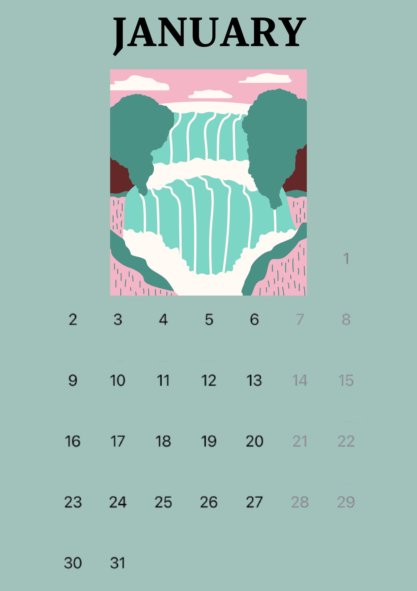 DIGITAL CALENDAR NATURE - Etsy