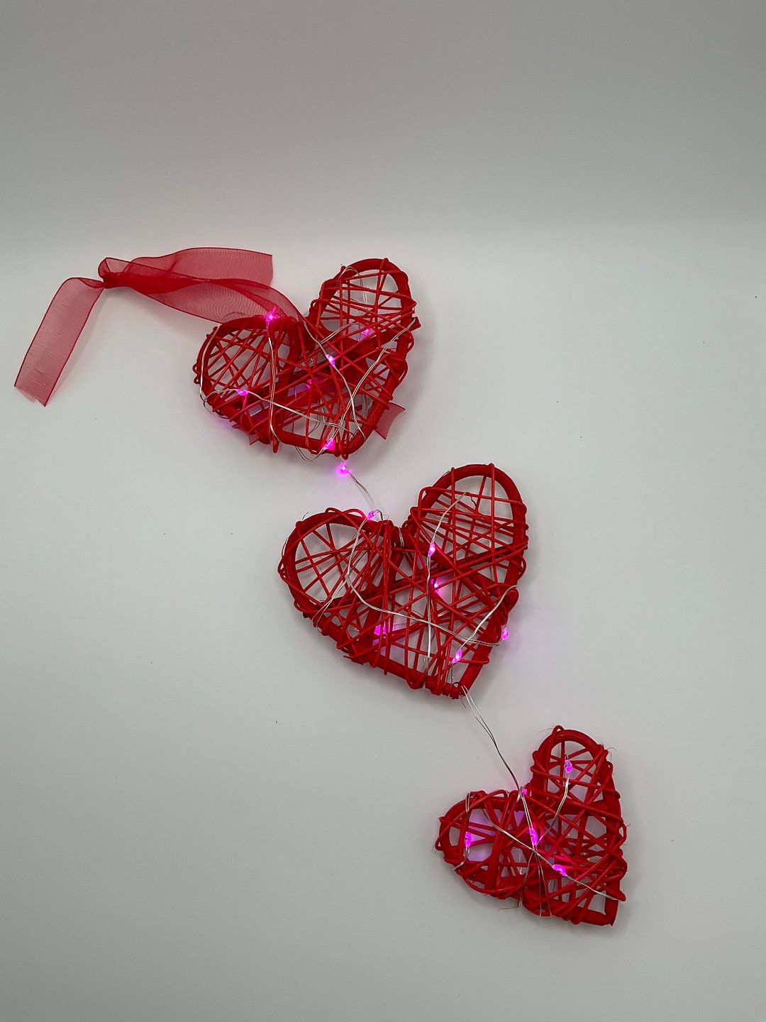 Valentine’s Day Hanging Heart Decoration With Pink Lighting - Etsy