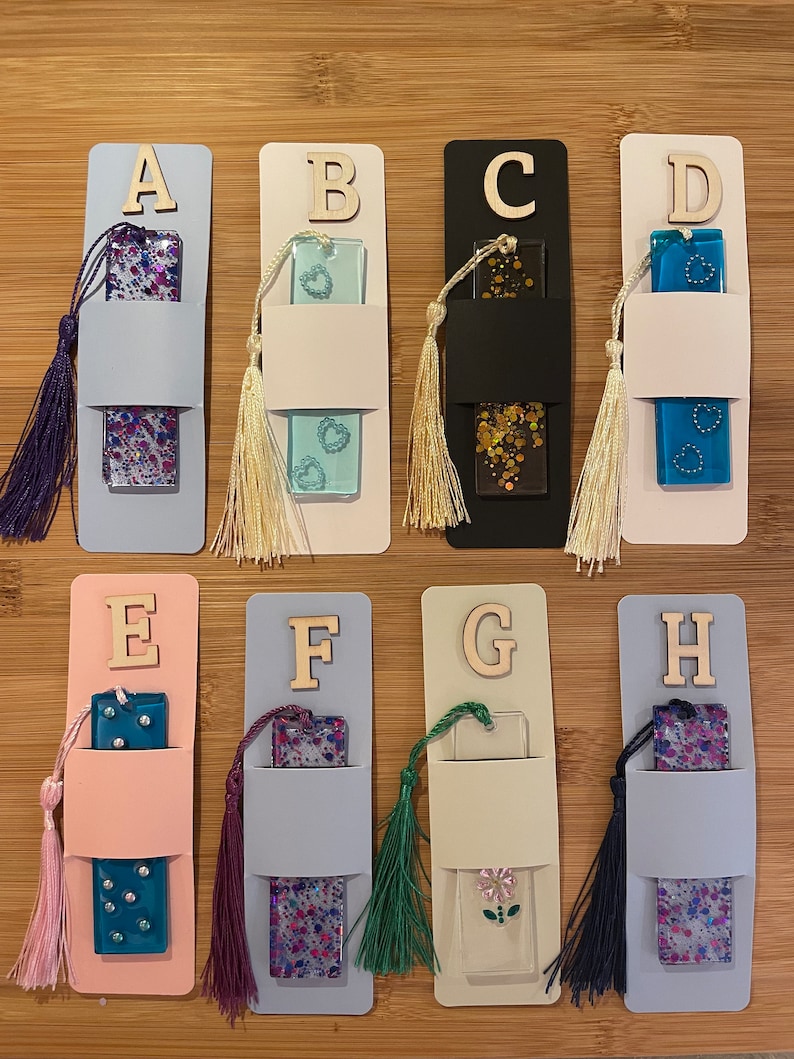 Hand Crafted Mini Resin Bookmarks. Fun Colors and Designs. - Etsy