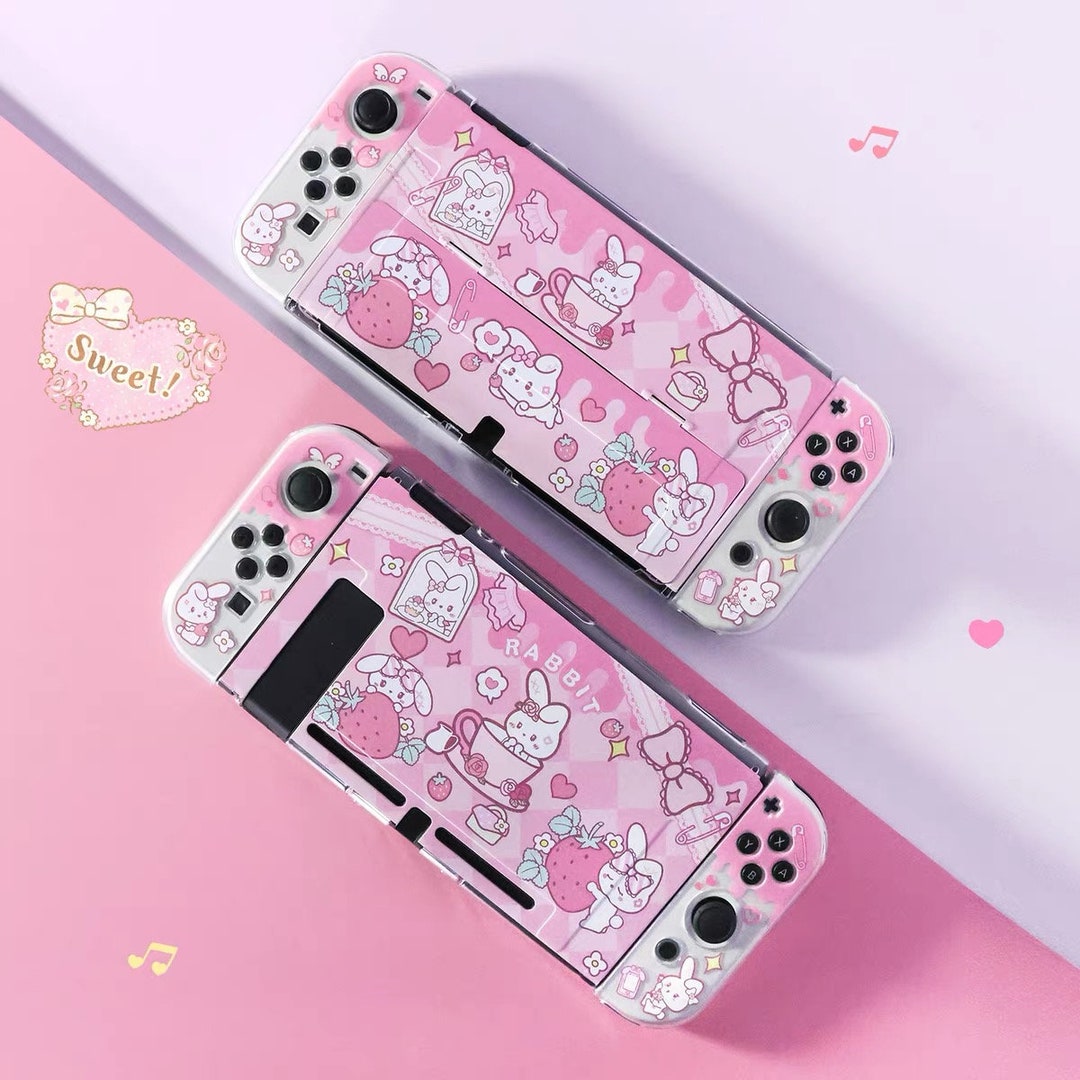 Strawberry Rabbit Switch OLED Case Transparently Nintendo - Etsy
