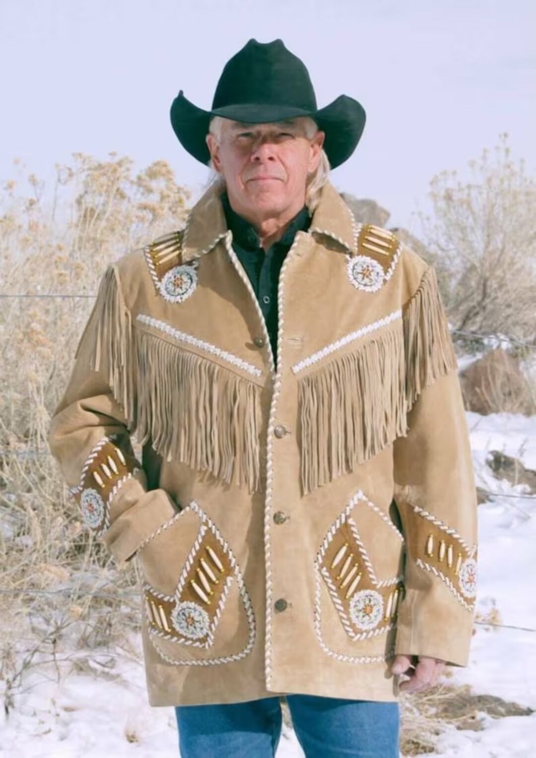 Mens Native American Leather Jacket Suede Handmade Indian Buckskin - Etsy