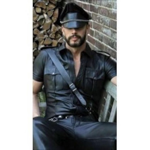Police Leather Jacket - Etsy