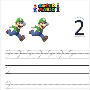 10 Super Mario Number Worksheets, Preschool, Kindergarten, Learning ...