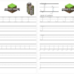 26 Minecraft Alphabet Worksheets, Upper & Lowercase, Preschool ...